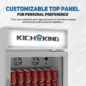 KICHKING 10.9 Cu.ft Merchandiser Refrigerator, 35~46℉, 23.6" W Glass Door Upright Display Refrigerator, Light Box Beverage Cooler, LED Lighting, Drink Fridge-Silver, for Restaurant Grocery Stores
