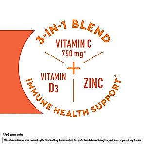 Nature Made Wellblends ImmuneMAX Gummies, Vitamin C, Zinc, and Vitamin D3, Immune Support Supplement, 42 Tangerine Flavor Gummies