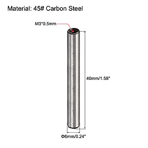 uxcell M4 Internal Thread Dowel Pin 10pcs 6x40mm Chamfering Flat Carbon Steel Cylindrical Pin Bed Bookshelf Metal Devices Industrial Pins