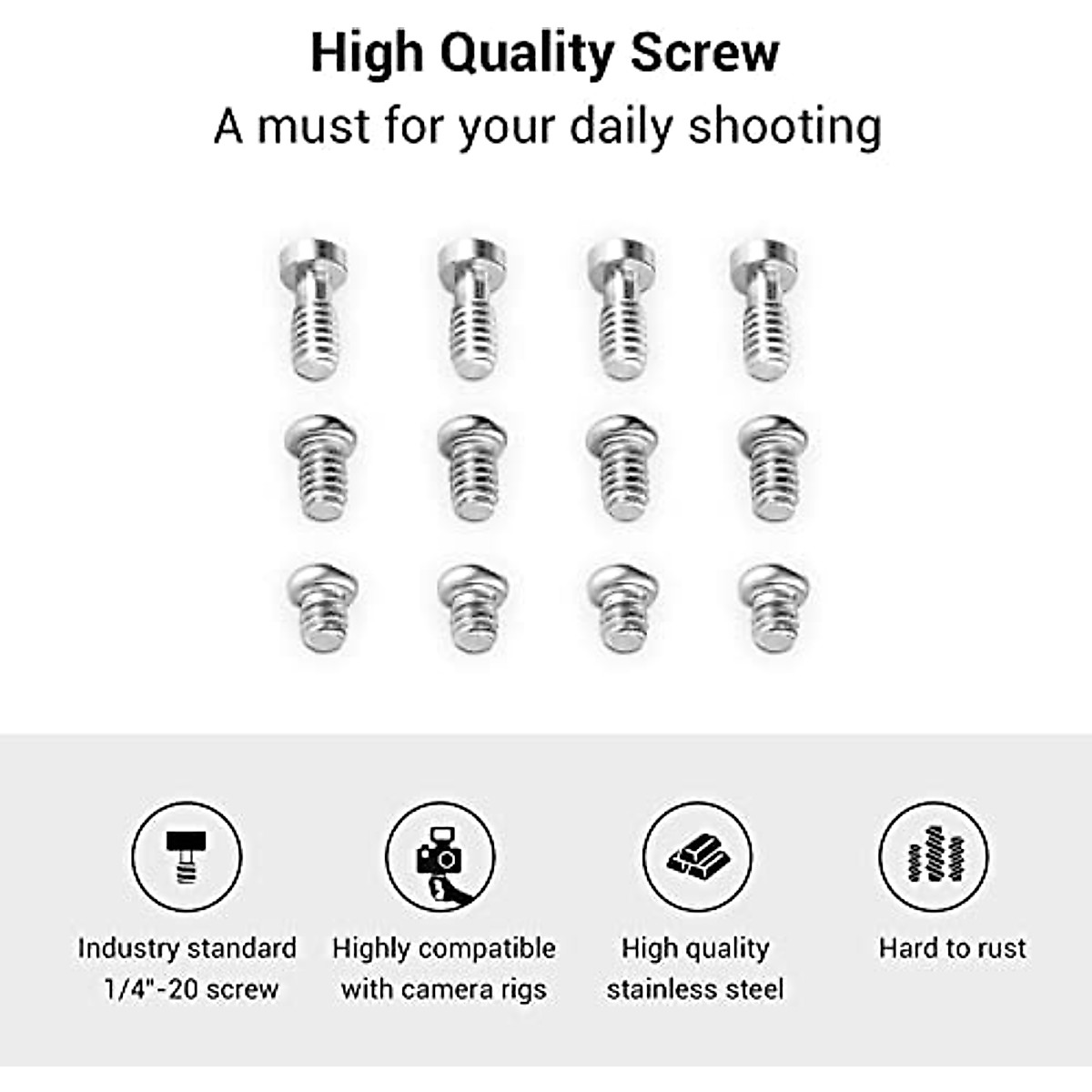 SMALLRIG Allen Wrench Screw 1/4" Screws Accessories Tool (12pcs/Pack) - 1713