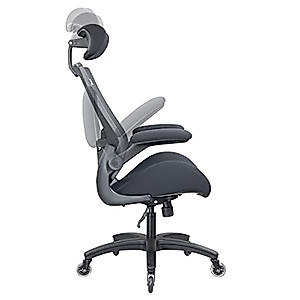 BOLISS Office Chair,with Thicken Seat Cushion Waist Support Adjustable Headrest Flipped Arms Erogonomic Office Desk Chair,Suilt for Home and Office-Black