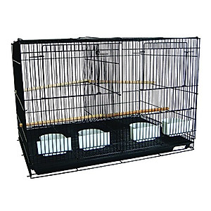 YML Small Breeding Cages with Divider, Black