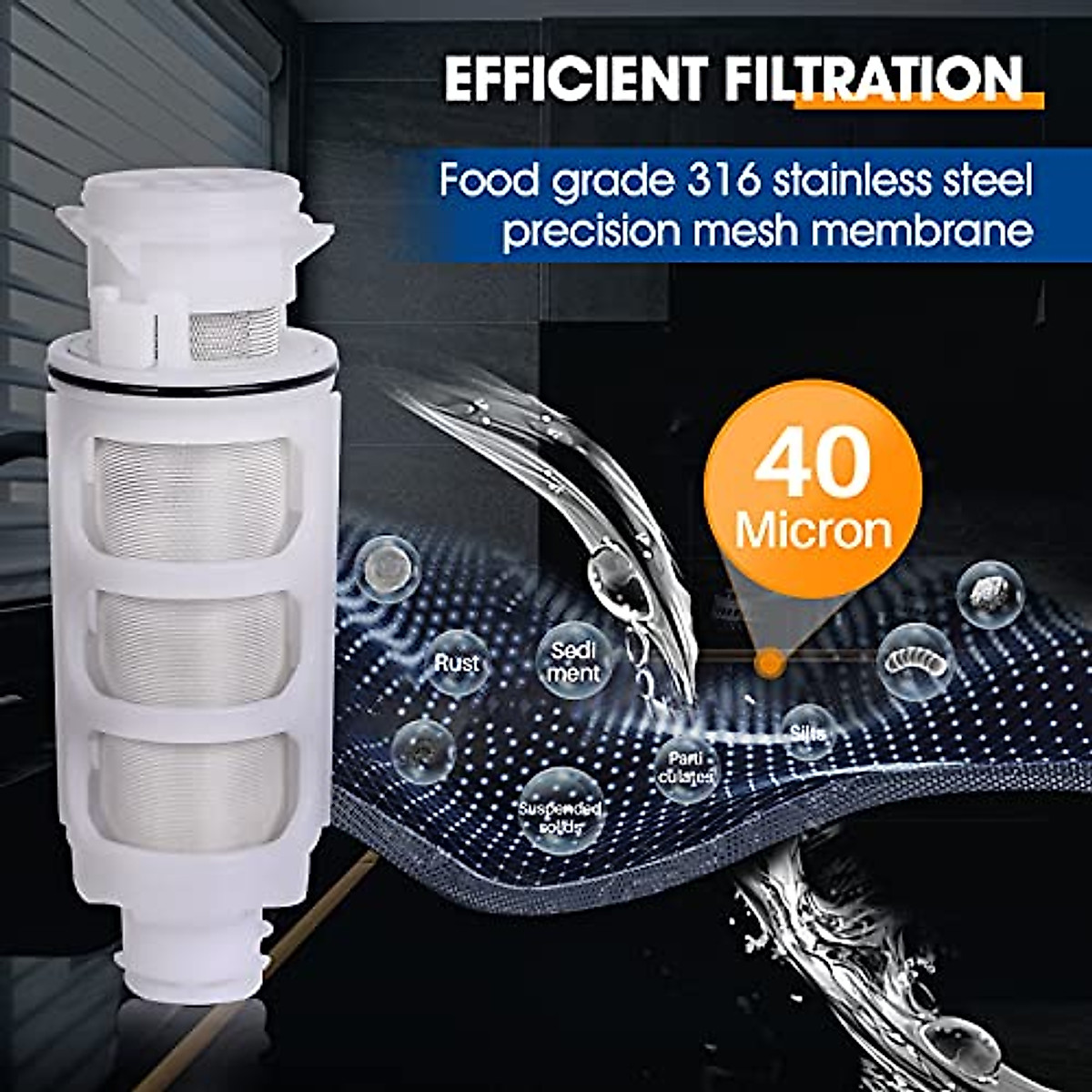 PUREPLUS Backwash Whole House Spin Down Sediment Water Filter With Scrapper 40 Micron, Reusable Flushable Pre-Filtration System for City/Tap water, 1" MNPT + 3/4" FNPT + 3/4"MNPT, Brass, BPA Free