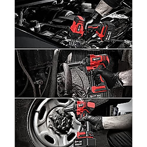 SILVEL Impact Wrench, Cordless Impact Wrench 1/2 inch, Brushless 1/2 Inch Impact Gun, 370 Ft-lbs Max Torque(500N.m), 21V Li-ion Battery, 6Pcs Sockets, Electric Impact Driver