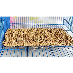 BESAZW Rabbit Mat,Grass Mats for Rabbits,Safe & Edible Rabbit Mats for Cages,Bunny Chew Toys for Rabbits (C:15.7"x11"(2 Pack))