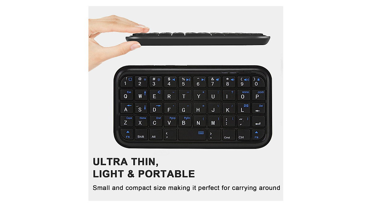 Ultra Slim Wireless Bluetooth Keyboard for Travel