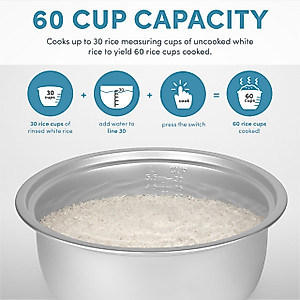 Aroma Housewares 60-Cup (Cooked) (30-Cup UNCOOKED) Commercial Rice Cooker (ARC-1033E)