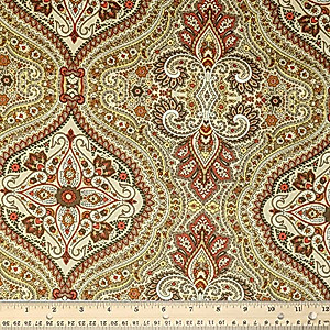 RTC Fabric, 100% Cotton Duck 54" Paisley Brown Fabric, Per Yard