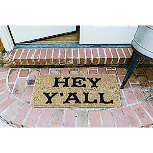 Creative Co-Op "Hey Y'all Natural Coir Doormat