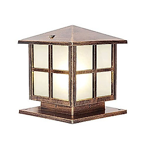 CZLZY Outdoor Post Light Fixtures Aluminum Square E27 Column Light Patio Garden Waterproof Pillar Lamp Acrylic Lamp Shade Villa Fence Pedestal Light Street Light Lawn Landscape Light
