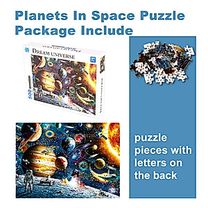 SiTimmGer Puzzles for Adults 500 Pieces Jigsaw Puzzles Space Traveler Solar System Puzzle for Family Challenging Hard Puzzle Summer Games 14.5" x 20”
