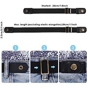 Lusofie 2pcs No Buckle Belt Women，Belt Elastic Comfortable Invisible Belt for Jeans