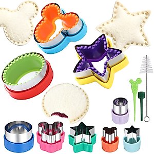 Sandwich Cutter and Sealer Set Cookie Cutters Vegetable Fruit Cutter Sandwich Cutter Cookie Stamps Mold Baking Supplement