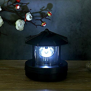 Yuanhong Solar LED Rotating Lighthouse Light, Garden Lawn Lamp Lighting for Yard Outdoor Home Decor