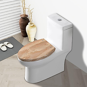 Elongated Toilet Seat texture Natural breccia marble tiles for ceramic wall tiles floor Resin Toilet Seat Quietly Slow Close with Quick-Release Hinges Toilet Seat with Cover Easy to Clean Install