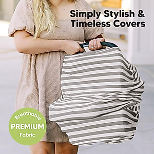 Car Seat Covers for Babies - Nursing Cover, Baby Car Seat Cover, Nursing Covers for Breastfeeding, Carseat Cover Girls, Boy, Breastfeeding Cover, Infant Car Seat Cover, Stroller Cover (BFF Gray)