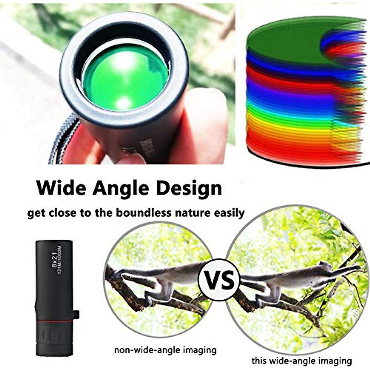 CFMZ Monocular Telescope Night Vision 40x60 Mini monocular Pocket Scope Ultra Lightweight Compact Binoculars with Strong Zoom Ability for Birdwatching