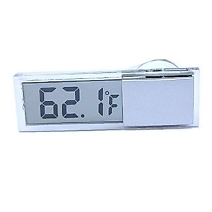 Aisoway Vehicle-Mounted Digital Window Thermometer LCD Celsius Fahrenheit Car Clock