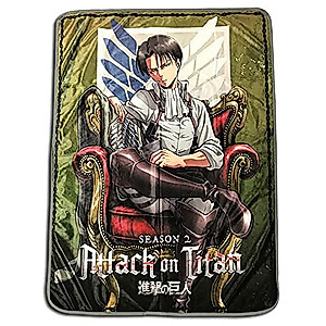 Great Eastern Entertainment Attack On Titan Season 2- Levi Sublimation Throw Blanket, Multicolor