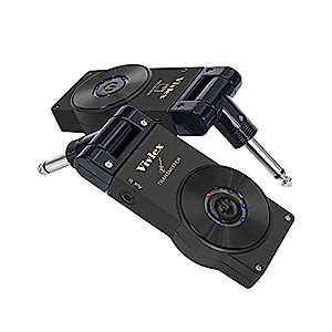 Vivlex Wireless Guitar System Guitar Transmitter Receiver Set 2.4GHz 6 Channels Wireless Audio System for Electric Guitar Bass Violin Keyboard, Built in Rechargeable Battery, 8 Hours Working Time