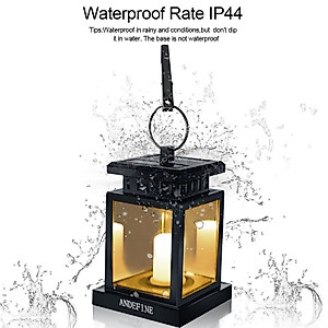 Patio Umbrella Lights - ANDEFINE Outdoor LED Solar Lanterns Waterproof Candle Lamps Decorated in Garden Porch Lawn (Yellow Light, Pack of 1)