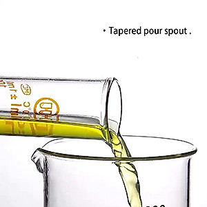 100ml Graduated Cylinder, Measuring Borosilicate Glass, Ideal for Science, School and Home Lab, HUAOU, Pack of 1