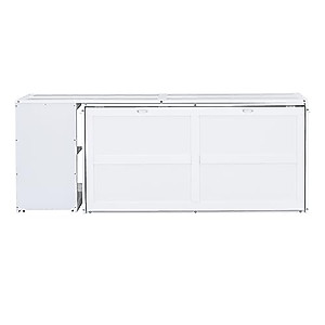 DaiNNCN Foldable Murphy Bed Queen Size with Rotating Desk and Storage Shelves,Space-Saving-White