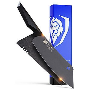 Dalstrong Hybrid Cleaver & Chef Knife - 8 inch - 'The Crixus' - Shadow Black Series - Razor Sharp Black Titanium Nitride Coated - High Carbon 7CR17MOV-X Vacuum Treated Steel - Sheath - NSF Certified