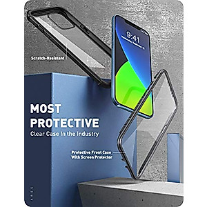 i-Blason Ares Case for iPhone 12 Pro Max 6.7 inch (2020 Release), Dual Layer Rugged Clear Bumper Case with Built-in Screen Protector (Black)