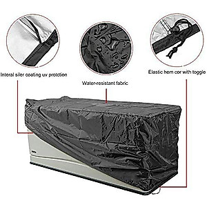 Outdoor Deck Box Cover 420D Waterproof Patio Storage Box Cover Outdoor Deck Box Ottoman Bench Cover Protects from Outdoor Rain Wind and Snow Black 48"L x 24"W x 22"D