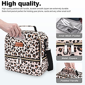BALORAY Lunch Bag Women Men, Double Deck Lunch Box Insulated Lunch Bag for Adults Work Office Picnic, Leakproof Cooler Bag with Adjustable Shoulder Strap