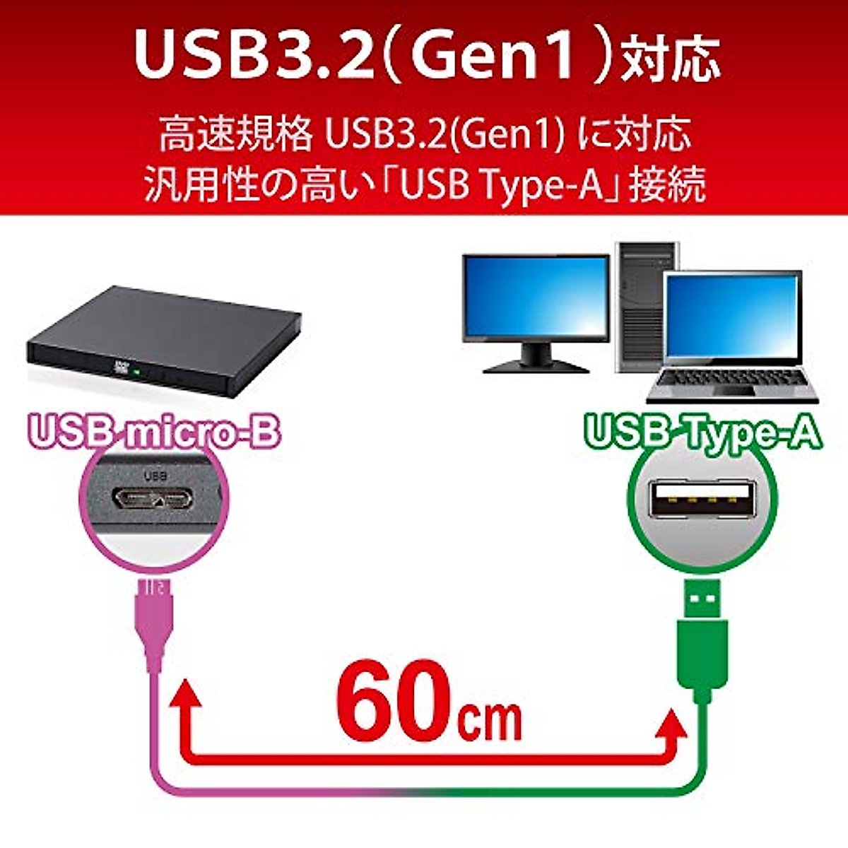 ロジテック Logitec LDR-PML8U3VBK External DVD Drive, USB 3.2 (Gen1), Windows, Mac, Surface Compatible, Cyberlink, Writing/Playback/Editing Software Included, M-Disc Compatible, Black