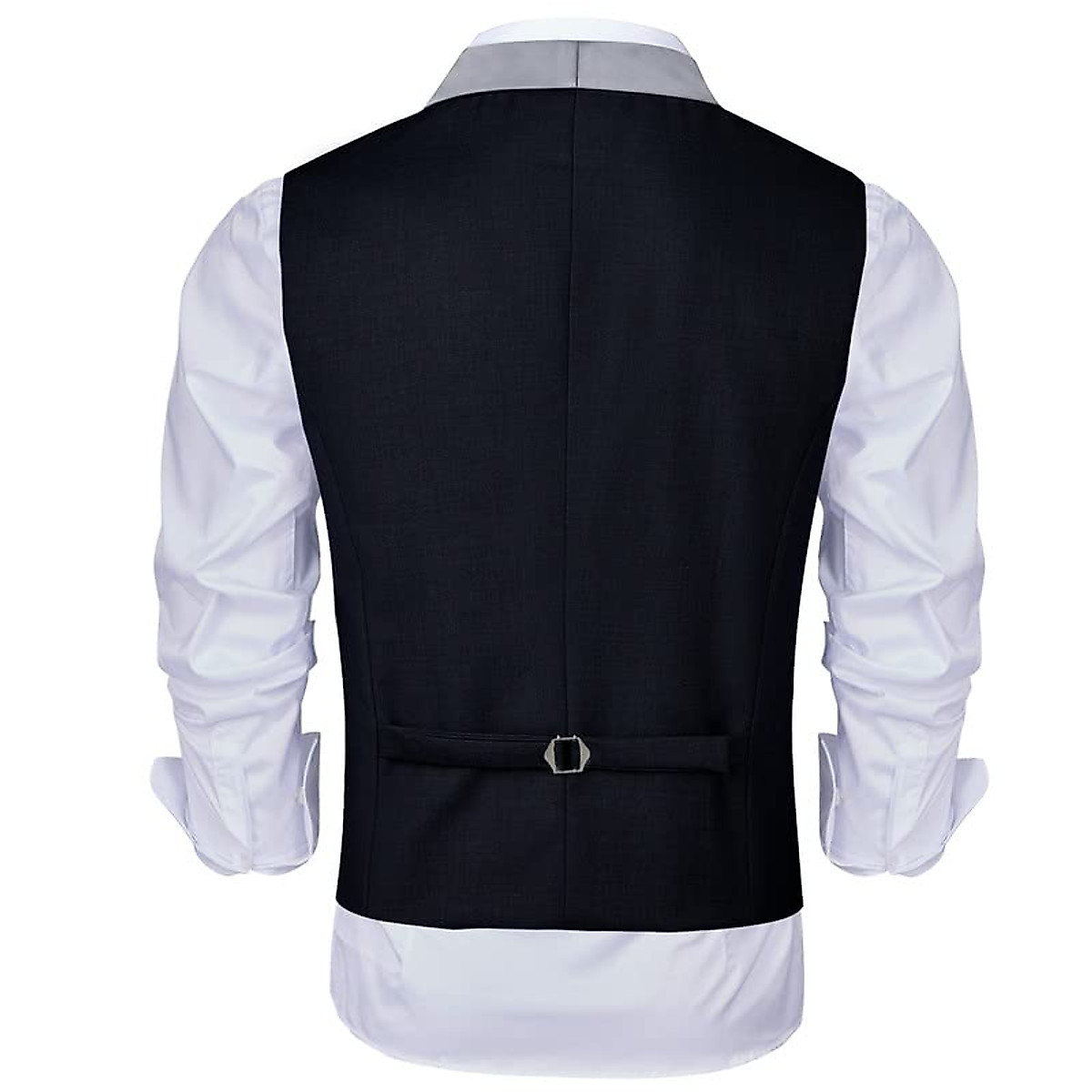MAGE MALE Men's 2 Piece Suit Slim Fit Formal Business Vest Suit for Men Fashion Casual Wedding Waistcoat Pants Set Black