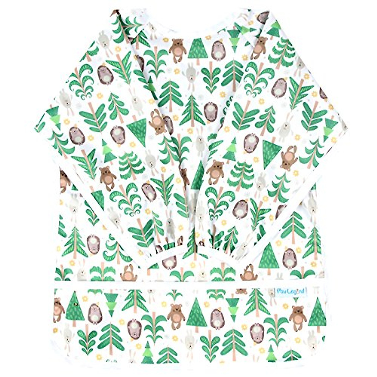 Paw Legend Long Sleeve Baby Bibs - No Leak Bibs for Baby Boy/Girl - Toddler Bib for Eating (6-24 Months) with Pocket, Smock, Hedgehog