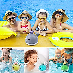 Candyfouse Baby Bath Toys, Whale Spray Swimming Pool Toy, Four Water Spray Patterns, Baby Light Up Bath Tub Toys, Waterproof Design Fun Bath Toys, Smooth Body Safety, Baby Toys for Kids（Grey）