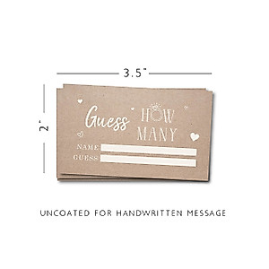 Your Main Event Prints Bridal Shower Games – Kraft Minimalist Style (How Many Kisses Game), Includes 1 5x7 Stand and 50 Guessing Cards