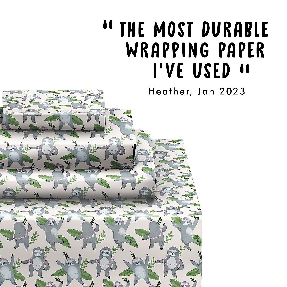 CENTRAL 23 - Sloth Wrapping Paper - 6 Gift Wrap Sheets - Fun GiftWrap for Men Boys Teenagers - Birthday - Made in the UK - Recyclable