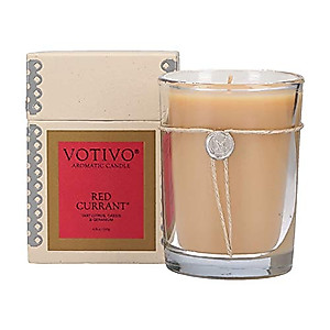Votivo Red Currant 6.8 oz Aromatic Candle | Soy Wax Blend | Luxury Glass Jar Scented Candle & Box | Candles for Home Scented | Candle Gifts | Long Burning & Highly Scented