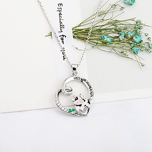 WSNANG Cute Cow Necklace for Women Farm Pet Jewelry for Women Cow Lover Gift Cow Owner Gift (Always Cow C-NL)