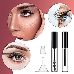 12 Pieces 10 ml Empty Mascara Tubes Eyelash Serum Tubes and Eyeliner Tubes Set Includes 4 Eyelash Cream Container Bottle, 4 Liquid Eyeliner Mascara Container, 4 Funnels for Castor Oil DIY Mascara