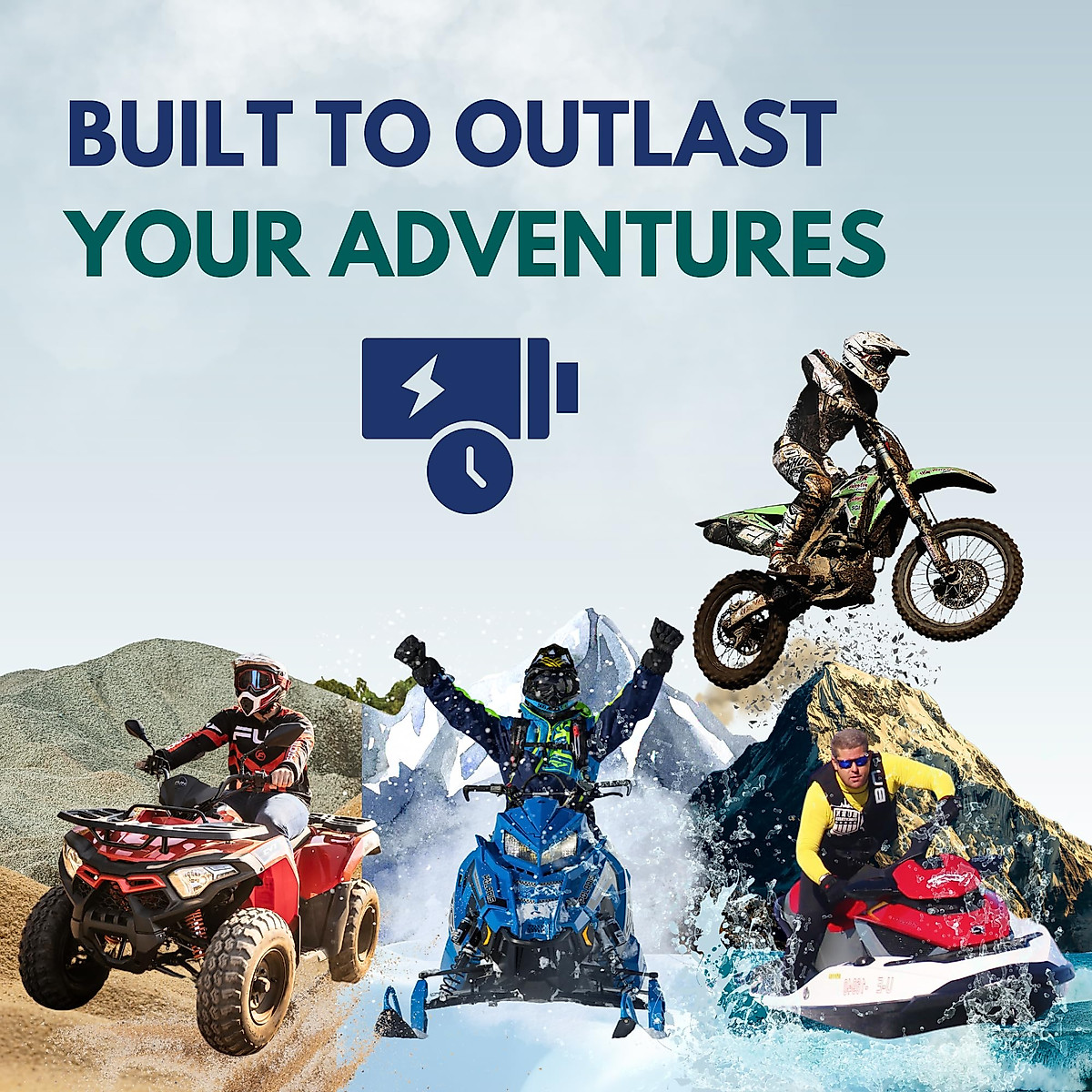 YTX14-BS Battery - Motorcycle Battery, ATV Battery 12V 12AH, UTV, 4 Wheeler, Snowmobile, Powersports Batteries - Compatible with Honda Rancher 350, Buell Blast, Yamaha - Sealed Lead Acid 12 Volt AGM