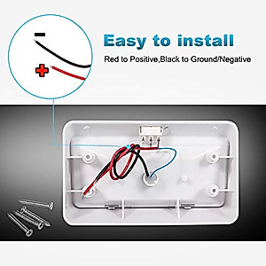 Partsam Rectangle LED RV Porch Light with On/Off Switch, RV Exterior Utility Light Lighting Fixture Cover Replacement for RVs Motorhome Campers, 12V, 5th Wheels, Clear and Amber Lenses Removable