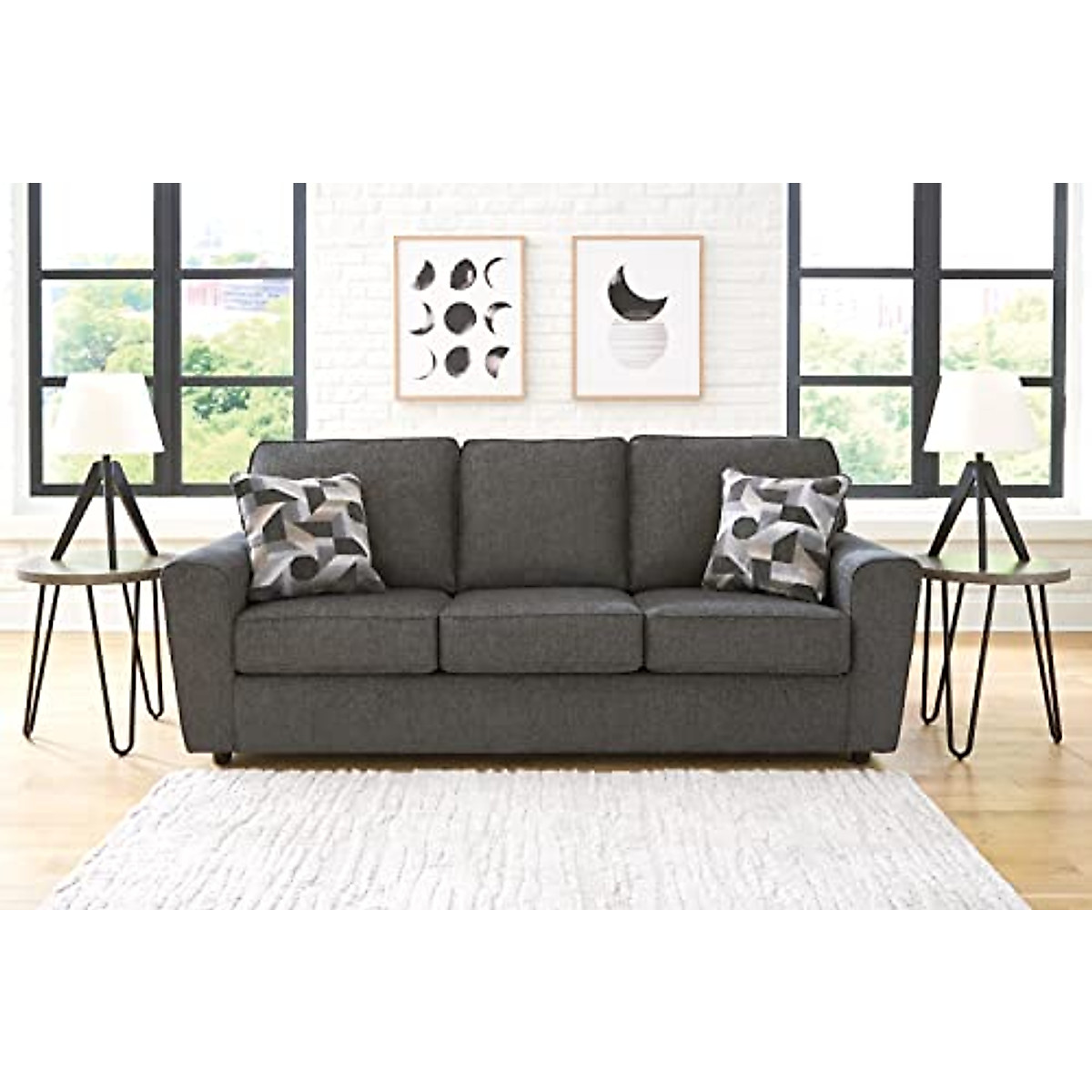 Signature Design by Ashley Cascilla Casual Sofa, Dark Gray