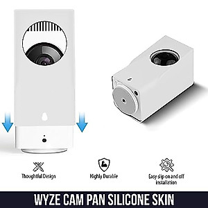 JESSY Real Water Resistant Protective Case for Wyze Cam Pan,Silicone Skin Suitable for Indoor and Outdoor use,Anti-Scratch Protective UV and Weather Resistant (1Pack, White)