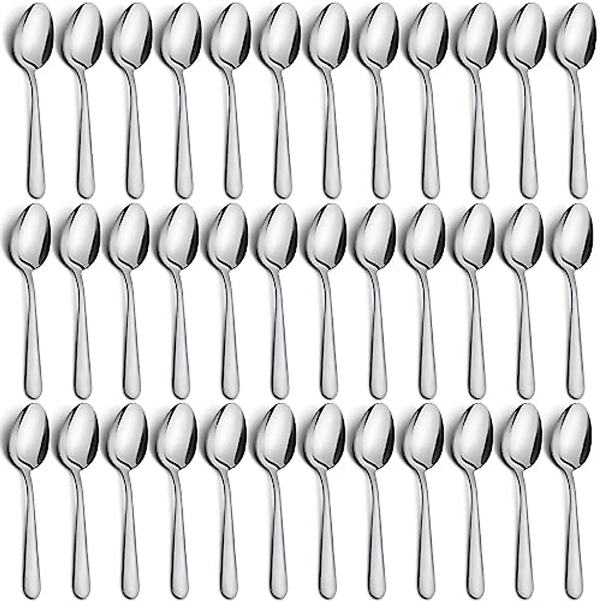 36-Piece Dinner Spoons Set, Funnydin 6.7" Stainless Steel Spoons Silverware, Durable Dessert Spoons, Table Spoon Use for Home, Kitchen and Restaurant - Mirror Polished, Dishwasher Safe