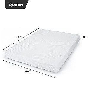 Giantex Memory Foam Mattress, 8-Inch Queen Cool & Comfortable Gel Infused Foam Mattress w/Poly Jacquard Fabric Cover for Pressure Relieving, CertiPUR-US Certified Firm Mattress Delivered in a Box