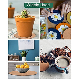 6 Piece Cork Plant Mats - Round Cork Coasters 6 inch, Absorbent Plant Cork Mat Saucer for Pots, DIY Cork Pads