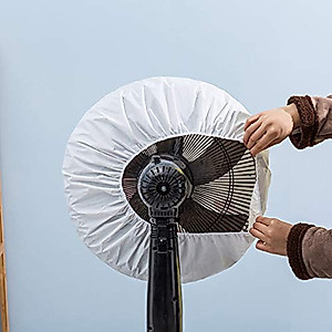 LIOOBO 2pcs Fan Dustproof Cover Washable Finger Safety Protection Floor Fan Cover for Living Room Home Bedroom (Green House)