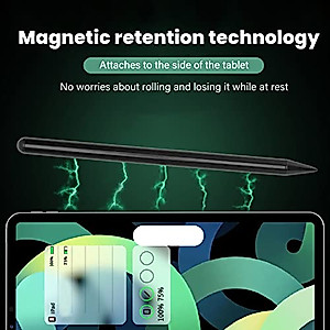 Tablet Stylus, Magnetism Glossy Writing Touch Screen Pen Tilt Angle Sensor High Accuracy for Pro 11in for Kids (Black)
