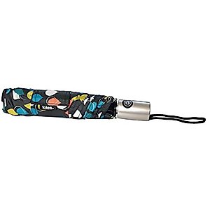 totes NeverWet technology, Auto Open Auto Close, 43" arc Umbrella, Colorful Raindrops,